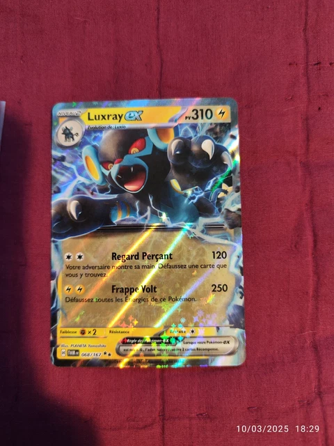 CARTE POKÉMON LUXRAY ex 068/167 EV06 Mascarade Crépusculaire FR Neuf ...