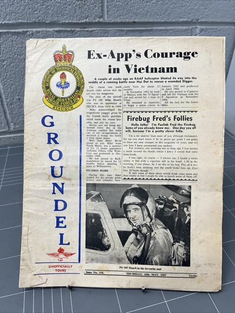 ORIGINAL NEWSPAPER GROUNDEL Raaf Royal Australian Air Force Vietnam War ...