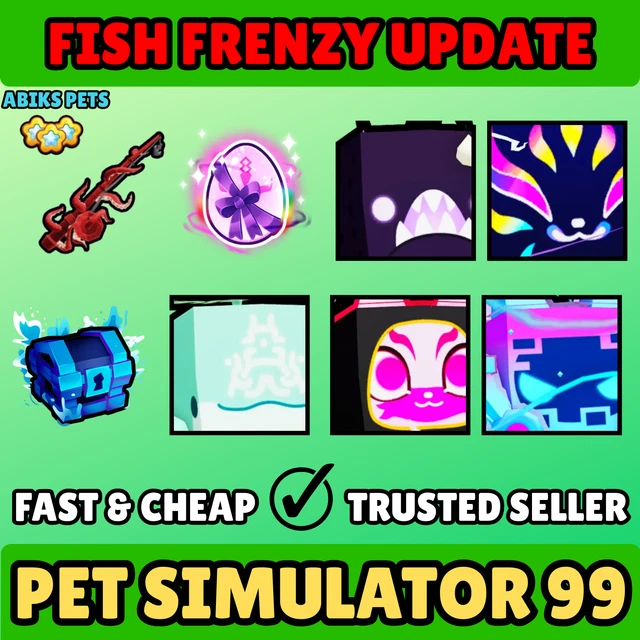 PET SIMULATOR 99 (PS99) - Fish Frenzy Update 🎣 Pet Sim 99 - Cheapest £1 ...
