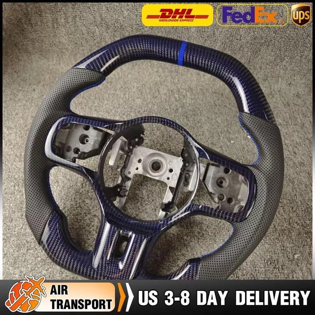 FLAT TOP REAL Carbon Fiber Steering Wheel Fits Mitsubishi Lance Evo X ...