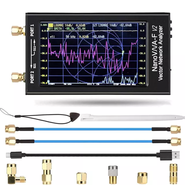 SEESII NANOVNA-F V2 Vector Network Antenna Analyzer 50kHz-3GHz HF VHF UHF VNA EUR 135,99 ...