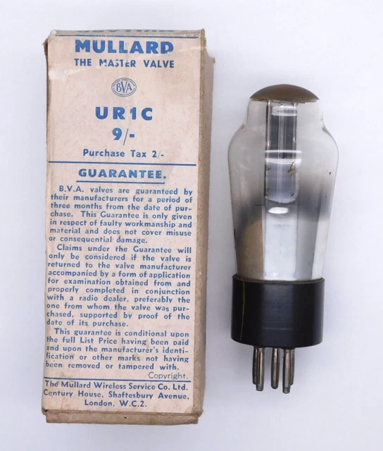 MULLARD UR1C VALVE Tube Used Tested Boxed (V23) £12.00 - PicClick UK