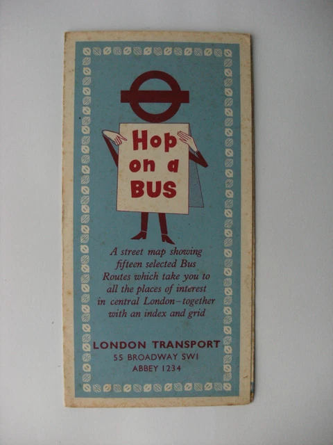 1960 LONDON TRANSPORT Bus Route Map Hop On A Bus (Ref LC5) £3.95 ...