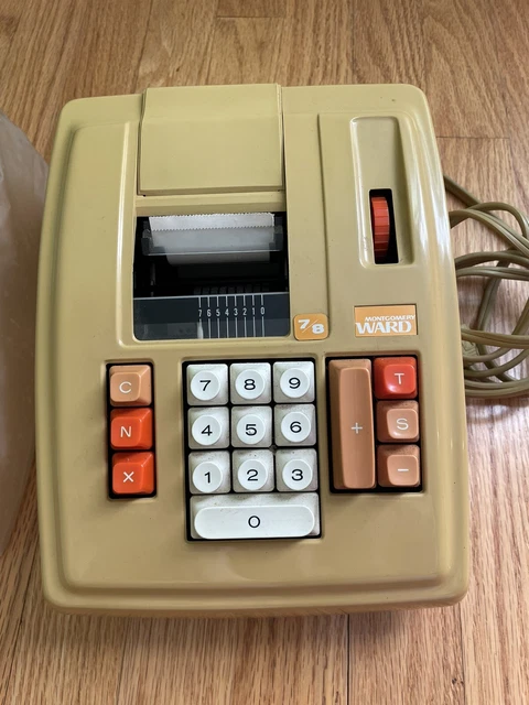 VINTAGE 1970’S MONTGOMERY Ward DBN-8449A Electric Adder Adding Machine ...