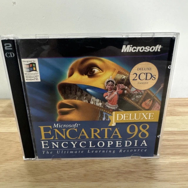 MICROSOFT ENCARTA 98 Encyclopedia PC CD-ROM Software Windows 2 DISC ...