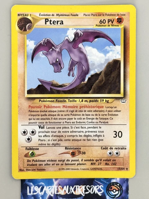 CARTE POKÉMON PTERA 15/64 EDITION 2 ED2 Neo Revelation VF FR EUR 16,99 ...