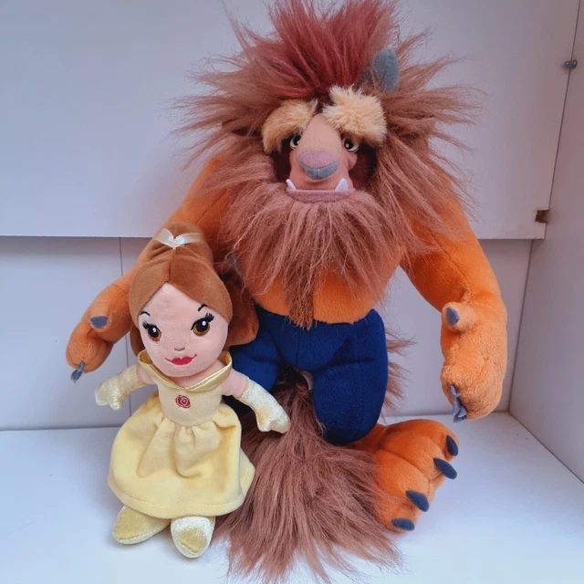 DISNEY BEAUTY AND The Beast Large Beast Soft Plush Toy And Beauty Belle ...