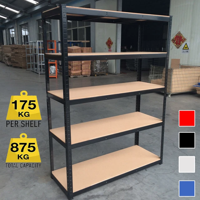 GARAGE RACKING 5 Tier Shelving Unit Boltless Heavy Duty Metal Shelf ...
