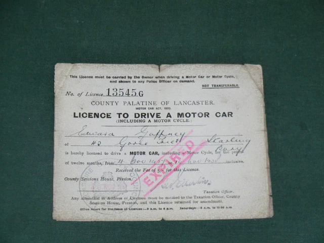 OLD DRIVING LICENCE Dated 1927/8 (S131) £2.99 - PicClick UK