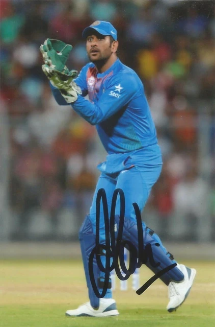 INDIA CRICKET: MS DHONI SIGNED 6x4 ACTION PHOTO+COA **LEGEND** £29.99 ...