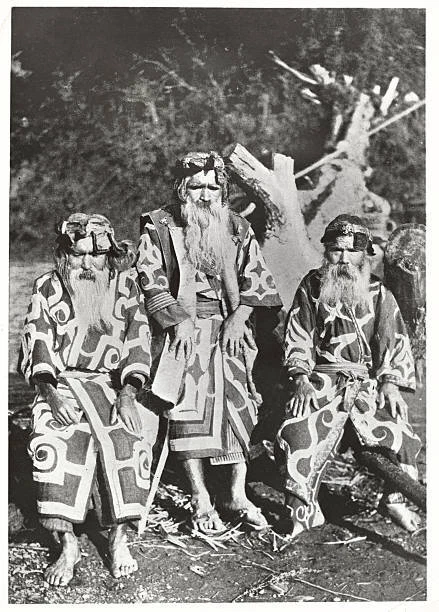 THREE AINU MEN In Japan Old Historic Photo $9.00 - PicClick AU