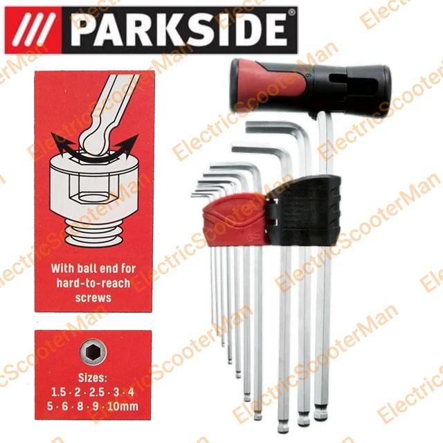 PARKSIDE 11 PIECE Hex Key Set With T-handle High Quality Chrome ...