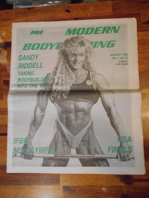 RARE MODERN BODYBUILDING bodybuilding muscle newspaper SANDY RIDDELL 1 ...