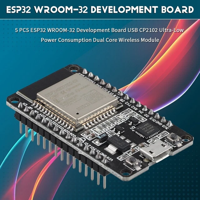 5 PIEZAS ESP32 WROOM-32 Placa de Desarrollo Módulo Inalámbrico de Doble ...