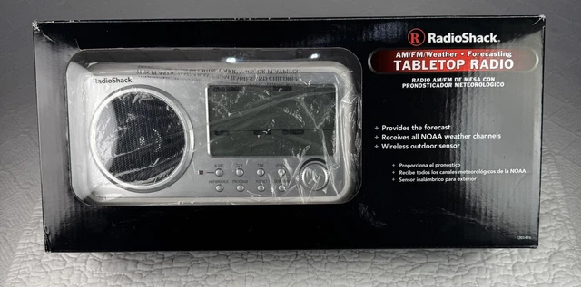 RADIO SHACK LCD Display AM/FM/Weather Tabletop Radio White/Silver ...