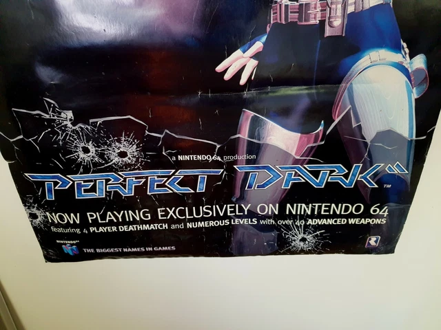 PERFECT DARK NINTENDO 64 Video Game x large 100 X & 70cm RARE 2000 ...