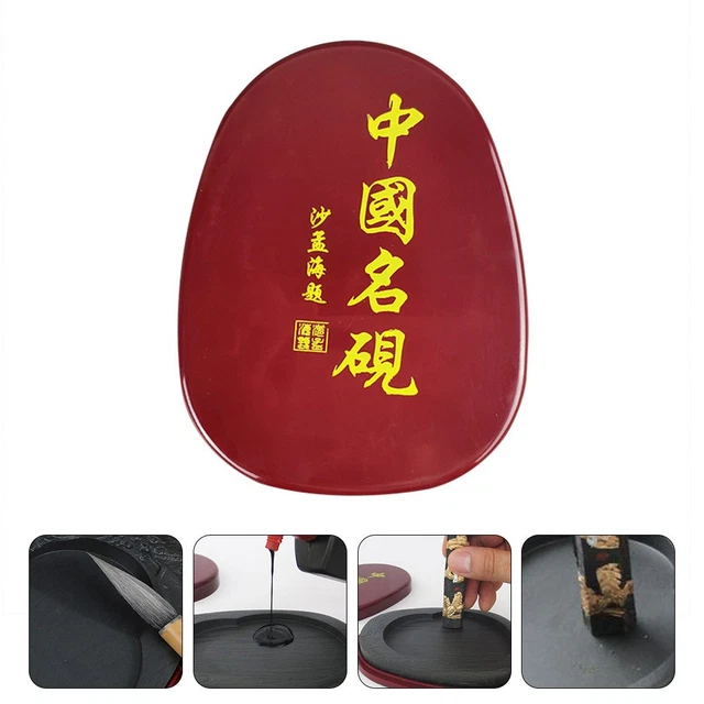 CALLIGRAPHY GRINDING STONE Ink with Cover Chinese and Painting Tools ...