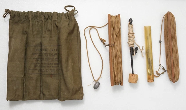 KIT DE PECHE DE SURVIE PILOTE USN USMC USAAF US ARMY complet WWII EUR ...