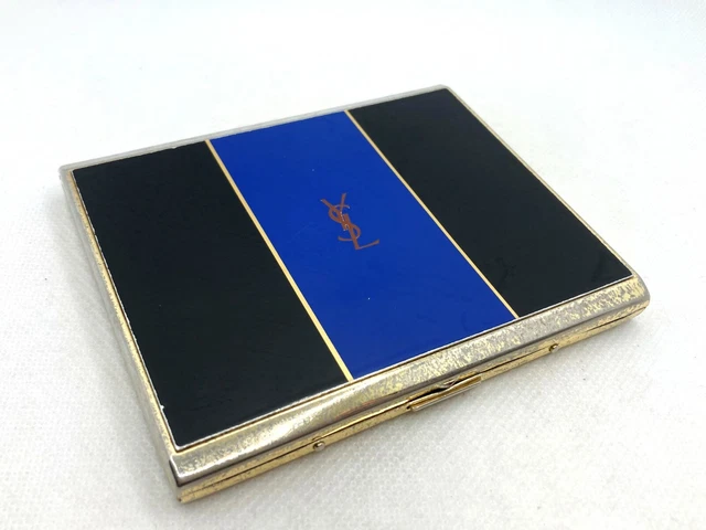 VINTAGE YVES SAINT LAURENT YSL Logo Cigarette Holder Case Gold/Black/Blue £127.10 - PicClick UK