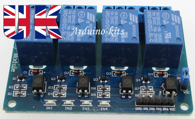 4 CHANNEL RELAY modules relay control panel Arduino/PLC relay 5V four ...