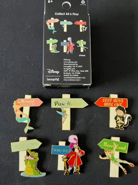 DISNEY LOUNGEFLY PETER Pan Sign Post Mystery Box YOU CHOOSE Full set w ...