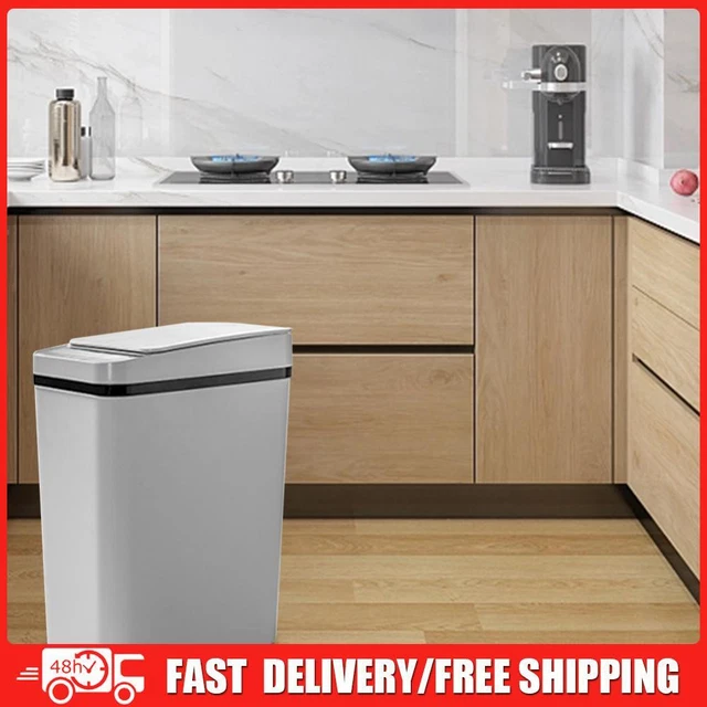 12L GARBAGE BIN Space-Saving Automatic Waste Bin Trash Container for ...