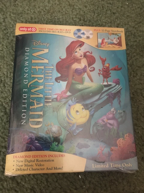 THE LITTLE MERMAID diamond storybook Blu ray dvd target exclusive New ...