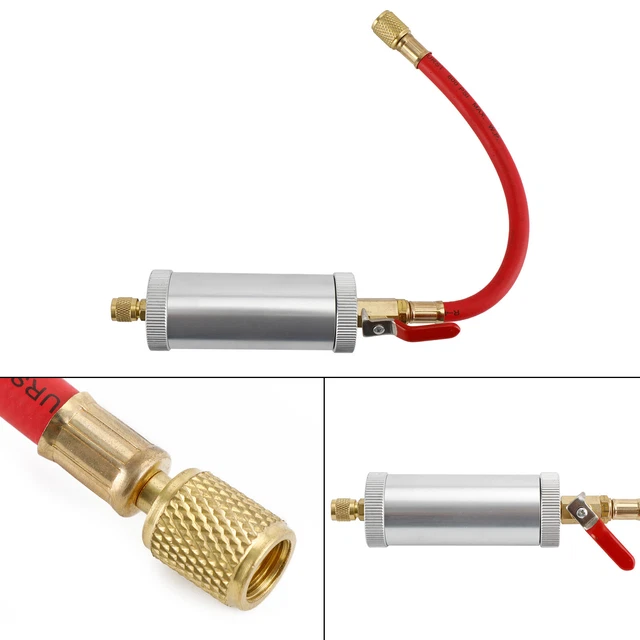 CAR AUTO R134A 1/4SAE 2 OZ Oil Injector R12 R22 A/C AC Oil&Dye ...