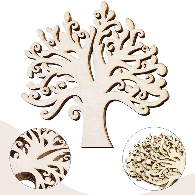 WOODEN MDF TREE Shapes Laser Cut Out DIY Crafting Embellishments ...