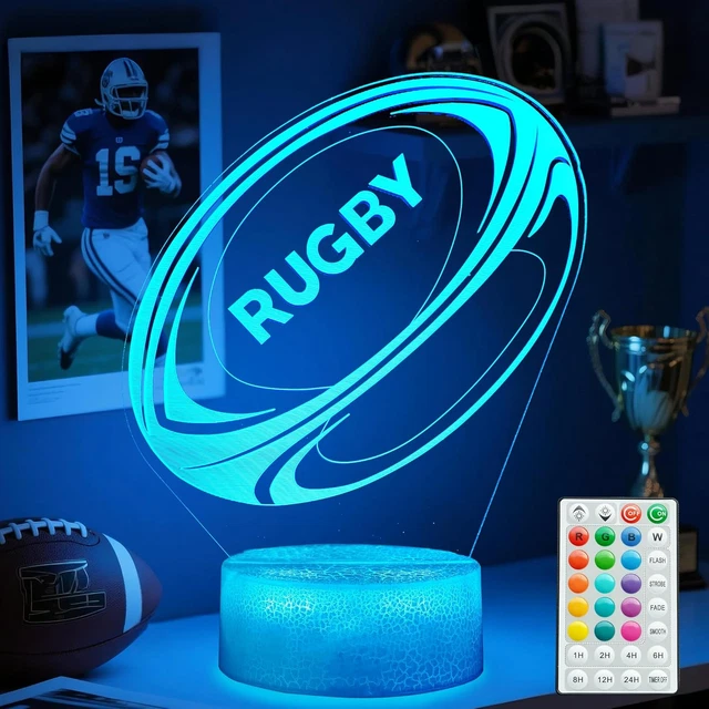 RUGBY NIGHT LIGHT, Football Gifts for Girl, 3D Illusion Night Light ...