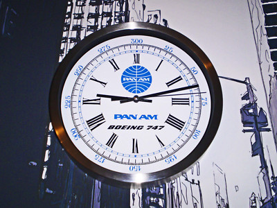 PAN AM AIRWAYS, Boeing 747 Wall Clock, Retro 1960-70's Vintage Dial. £ ...