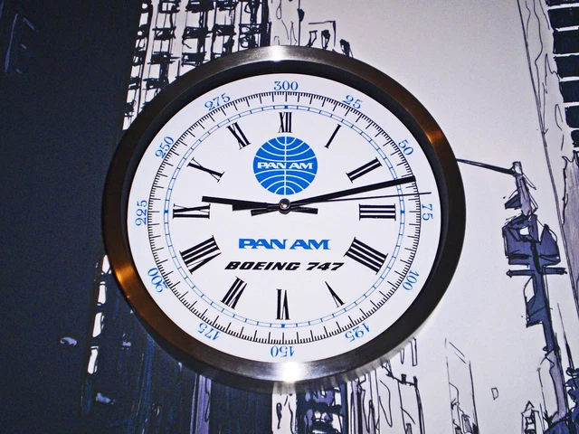 PAN AM AIRWAYS, Boeing 747 Wall Clock, Retro 1960-70's Vintage Dial. £ ...