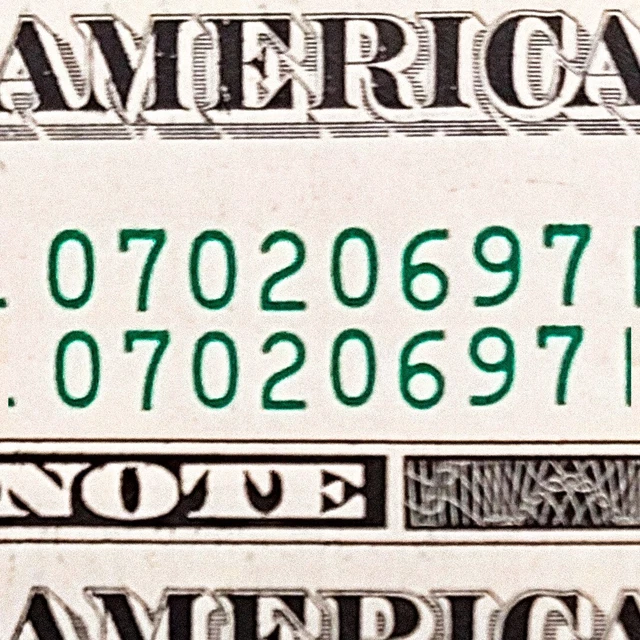 SAME MATCHING SERIAL Number, $1 Bill Duplicate Serial Number, Fancy $1 ...