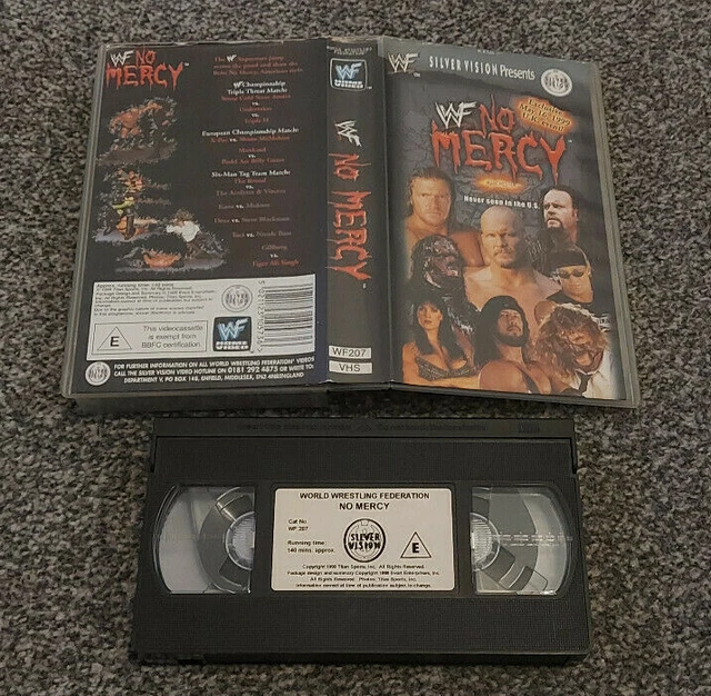 WWF/WWE NO MERCY 1999 Uk Pal Vhs Video Silver Vision Wrestling £5.50 ...