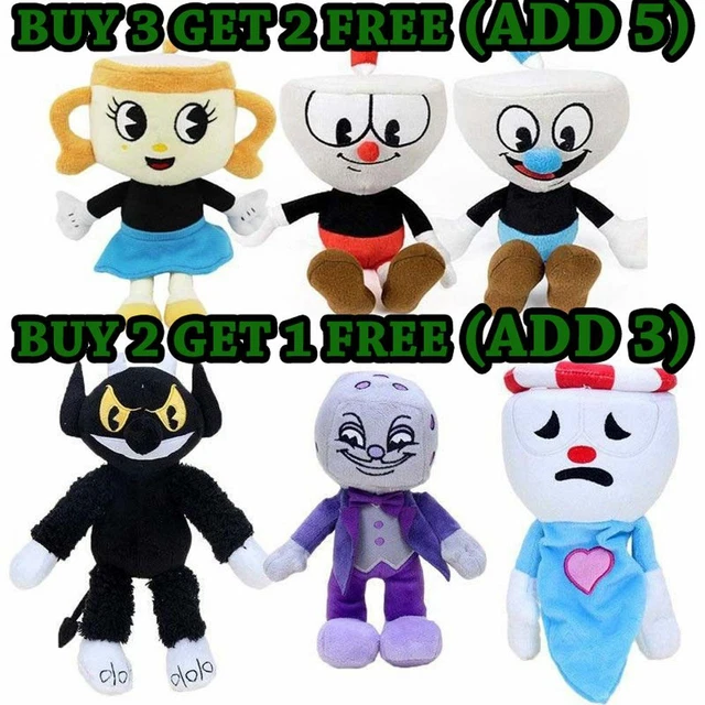CUPHEAD MUGMAN GHOST Chalice King Dice Plush Toy Stuffed Kids Birthday ...