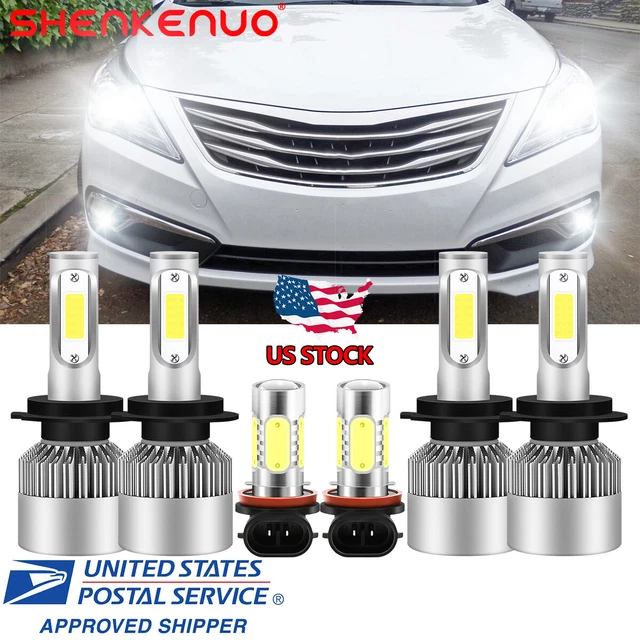 FOR HYUNDAI AZERA 2011-2017 6x 6K LED Headlight high low Fog Light ...