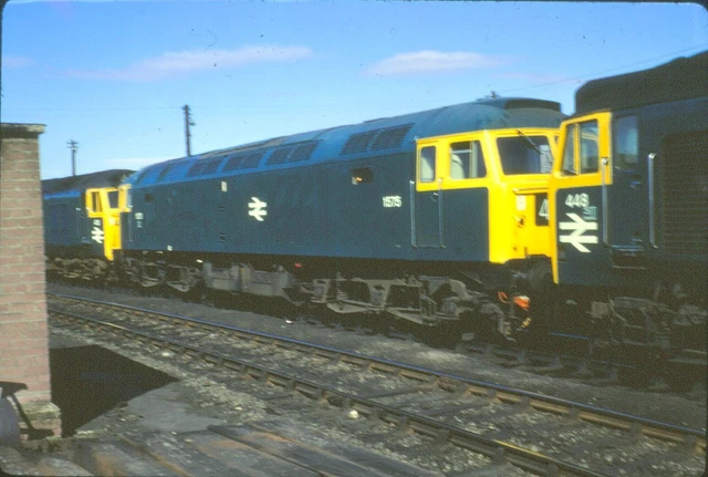 35MM SLIDE ORG+C/RIGHT BR DIESEL CLASS 47 BRUSH TYPE 4 D1575 BR BLUE ...
