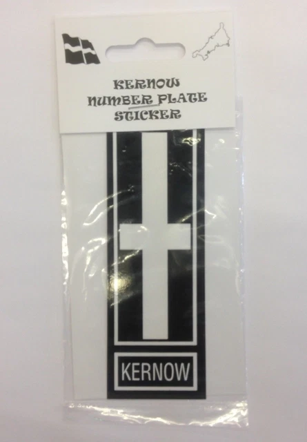 KERNOW NUMBER PLATE STICKER CORNWALL CORNISH FLAG DESIGN 12cm x 4cm £1. ...