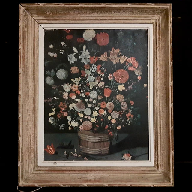 TABLEAU ANCIEN HUILE sur toile Bouquet de fleurs Nature morte EUR 110,00 - PicClick FR