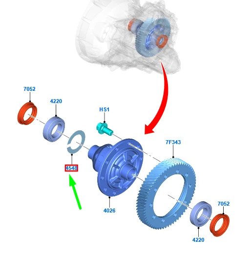 NUOVO FORD MONDEO Mk5 Differenziale Driving Tg Brg Shim 6674562 ...