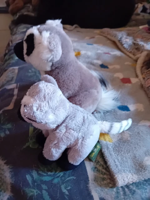 SUMA COLLECTION RING Tailed Lemur Mother & Baby, Small Plush Soft Toys ...