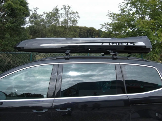 EXKLUSIVE LANGE PREMIUM GFK Dachbox Surfbox Malibu XL SILBER von MOBILA ...