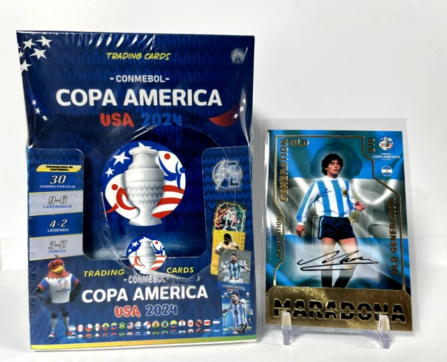 BOX COPA AMERICA USA 2024 EF + Card DIEGO MARADONA Printed Autograph ...