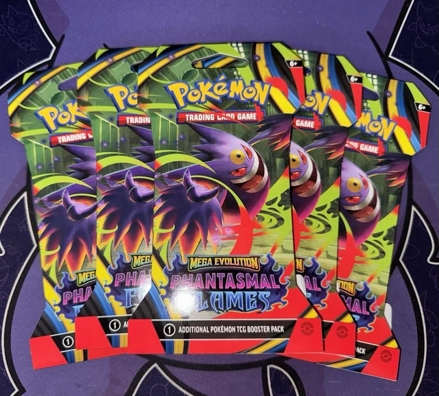 POKÉMON TCG MEGA Evolution Phantasmal Flames Gengar Booster Pack £11.66 ...