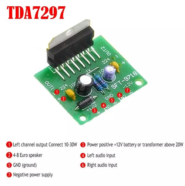 KIT FAI DA te amplificatore di potenza digitale per 2 0 canali con audio di alta qualità TDA7297 ...