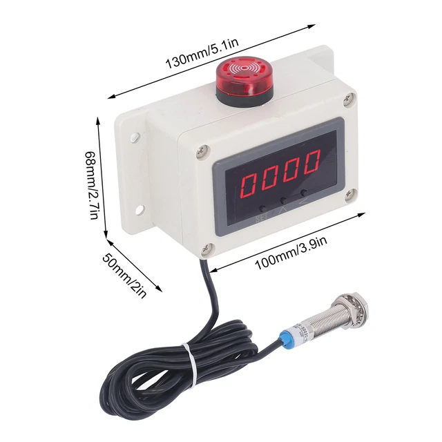 MOTOR TACHOMETER MAGNETIC Induction Hall Sensor Digital RPM Speed Meter ...