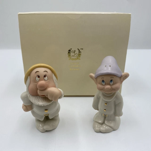 LENOX DISNEY SNOW White & The Seven Dwarfs Salt And Pepper Pots Sneezy ...