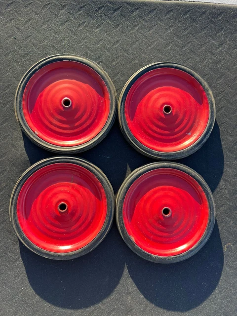 TRI-ANG TRIANG SET of 4 Toy Pedal Car Buggy Go Kart Tin Plate Wheels 6. ...