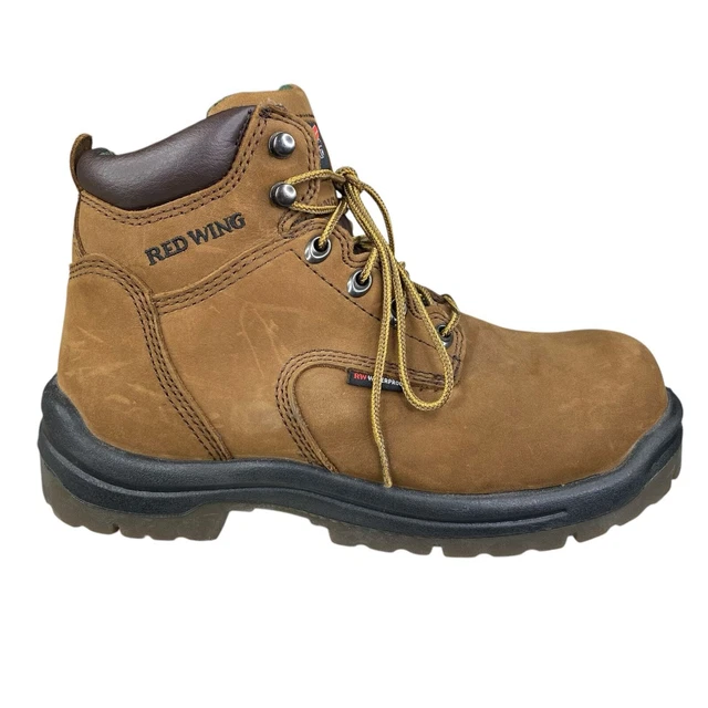 RED WING MEN King Toe Brown Leather Safety Toe Work Boot Size US 7 D £ ...