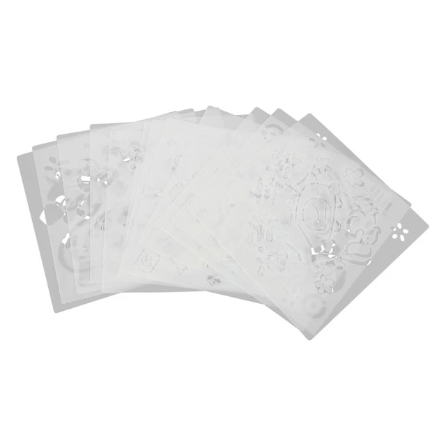 12 PCS HOLLOW Painting Doodle Template Drawing Reusable Spring Stencils ...